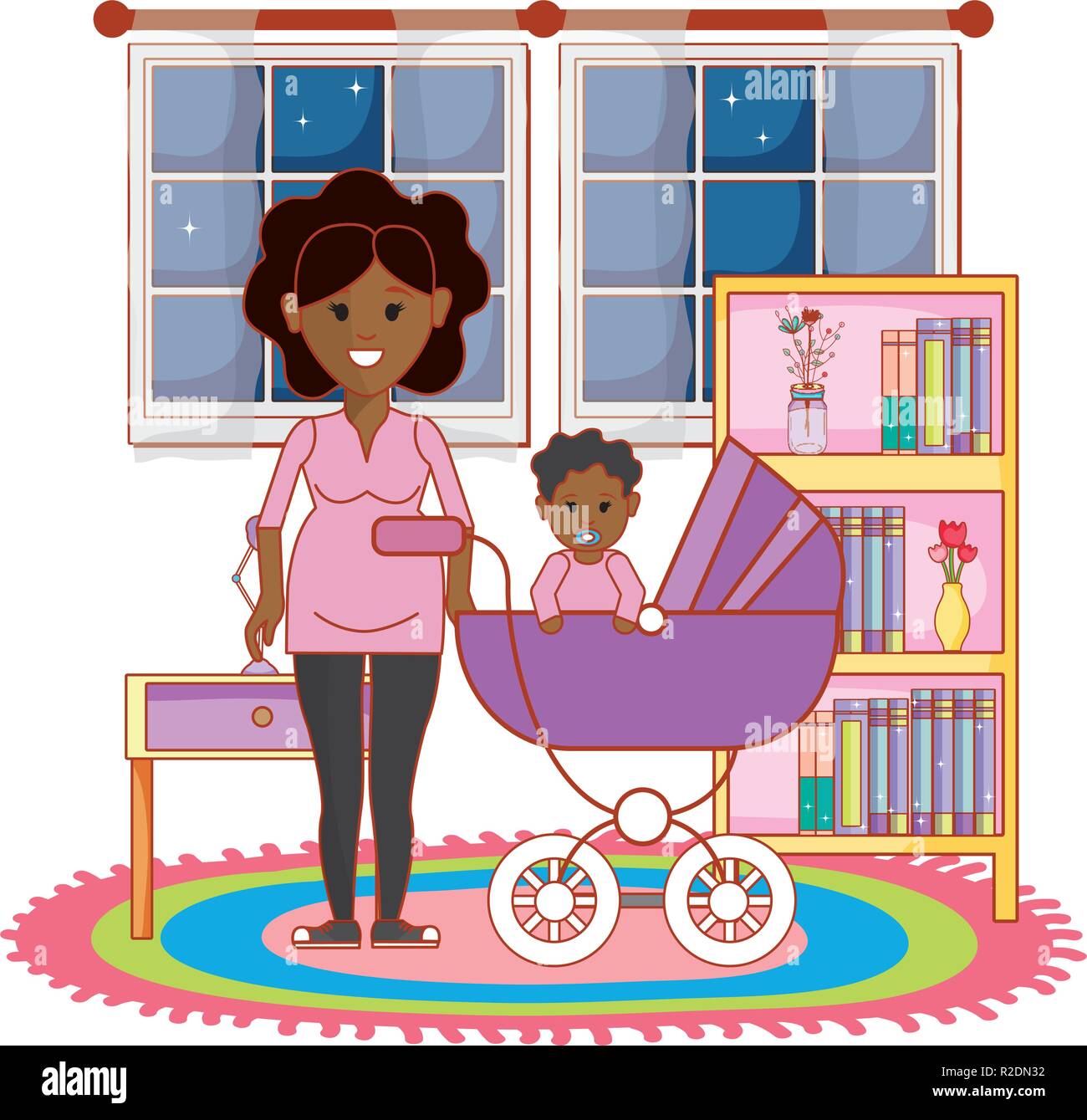 Emotional mother baby Stock Vector Images - Alamy