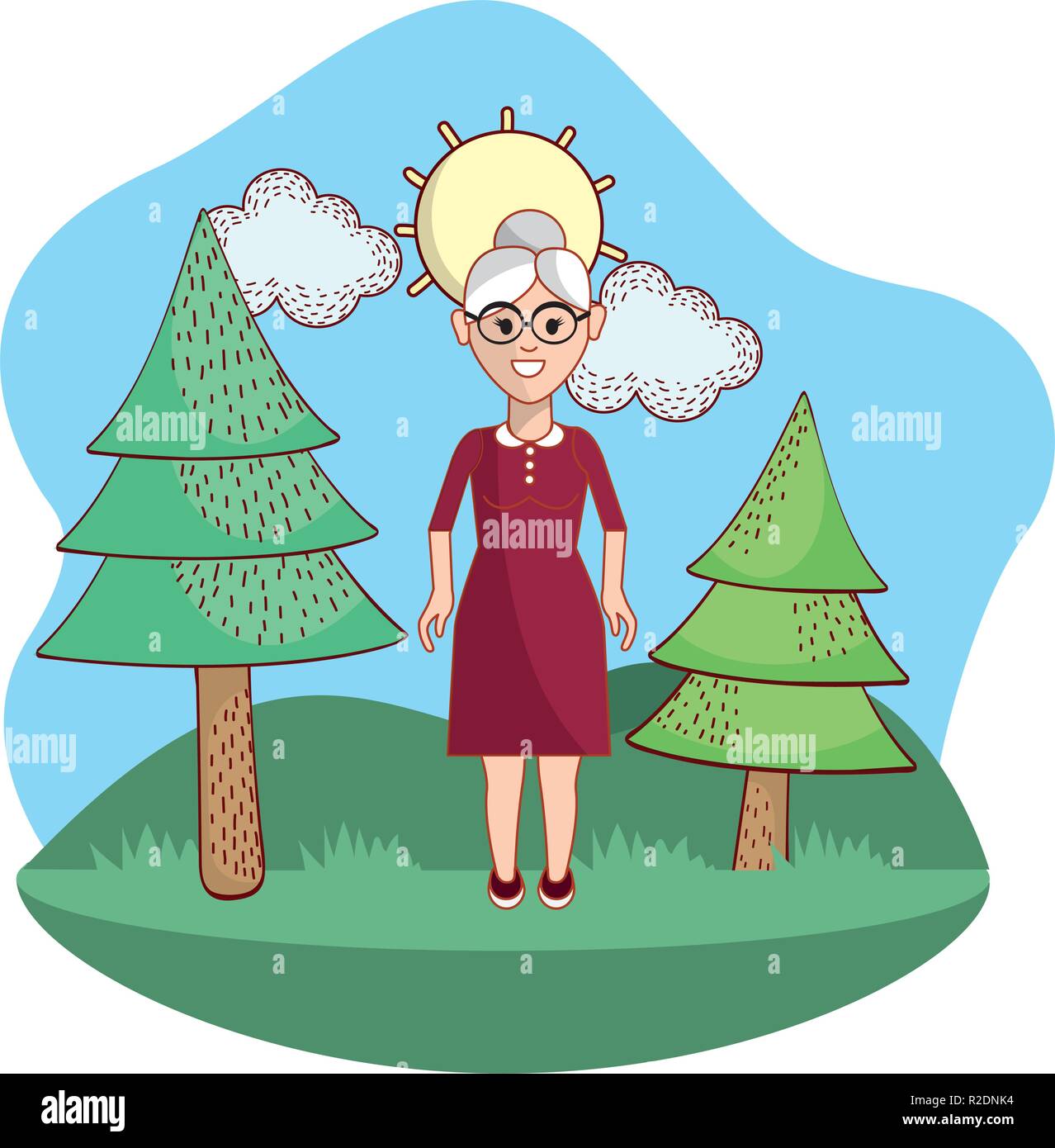 Cartoon old woman design Stock Vector Image & Art - Alamy