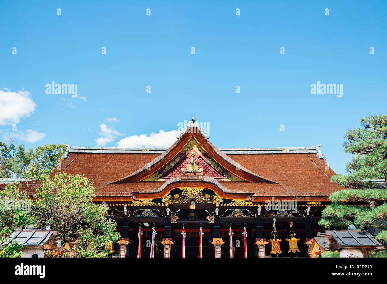 Kitano Tenmangu Shrine traditional architecture in Kyoto, Japan Stock ...