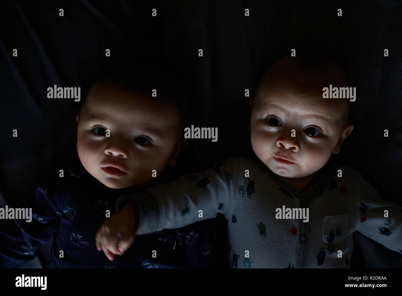 Two baby twins play hi-res stock photography and images - Alamy