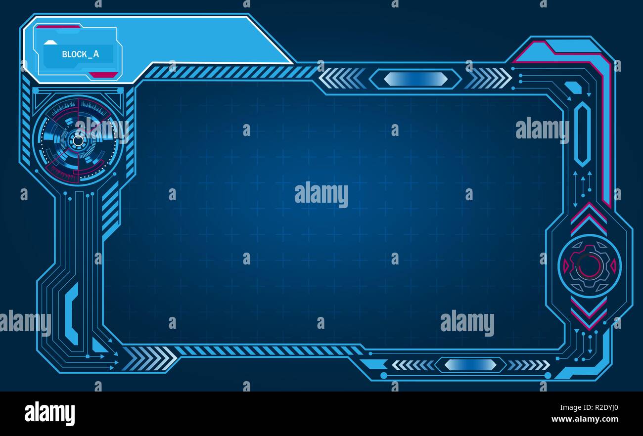 Graphic presentation asymmetric computer panel, frame, display with ...