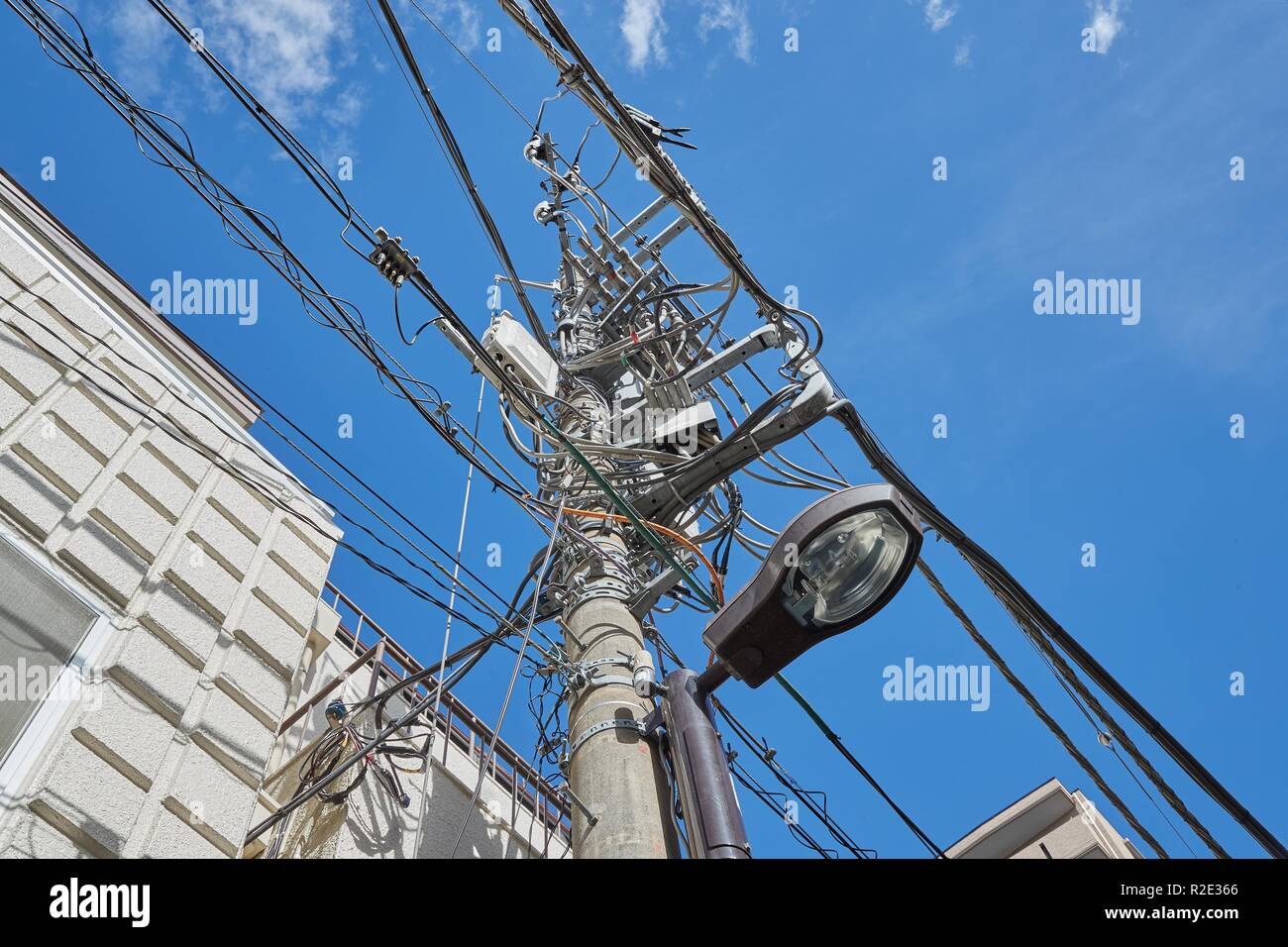 Many electric cables Stock Photo - Alamy