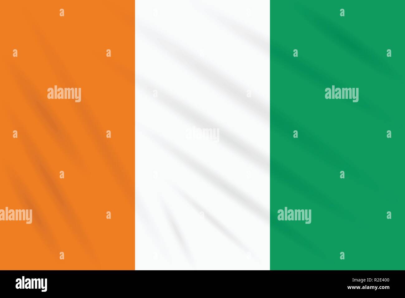 Flag Cote d'Ivoire - Ivory Coast swaying in wind, realistic vector ...