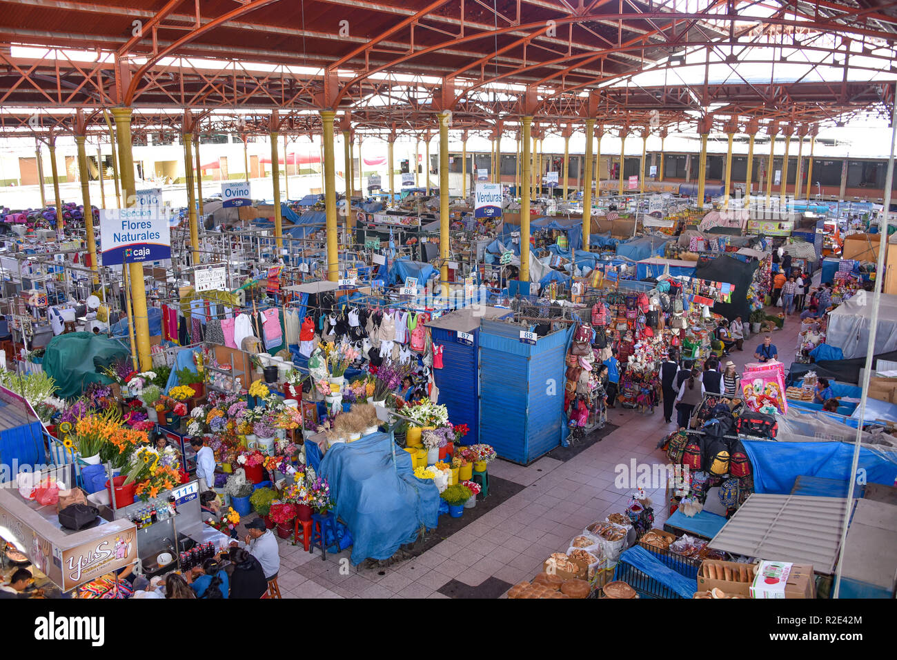 Arequipa, Peru - October 7, 2018: Fresh fruit and vegetable produce on ...