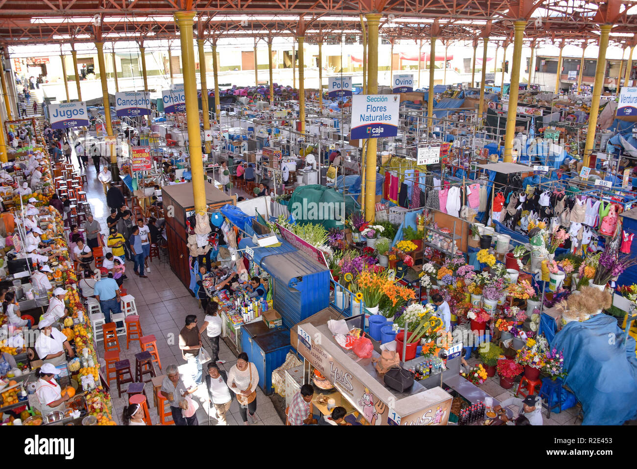 Arequipa, Peru - October 7, 2018: Fresh fruit and vegetable produce on ...