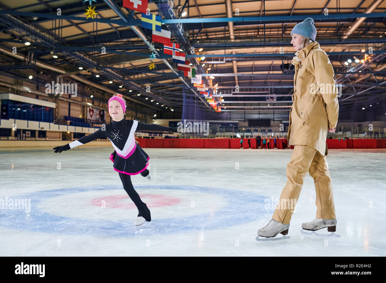 Girl Ice-Skating in Training Stock Photo - Alamy