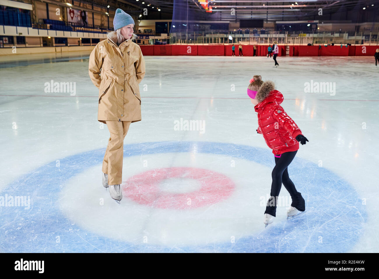 Girl Learning Ice-Skating Stock Photo - Alamy