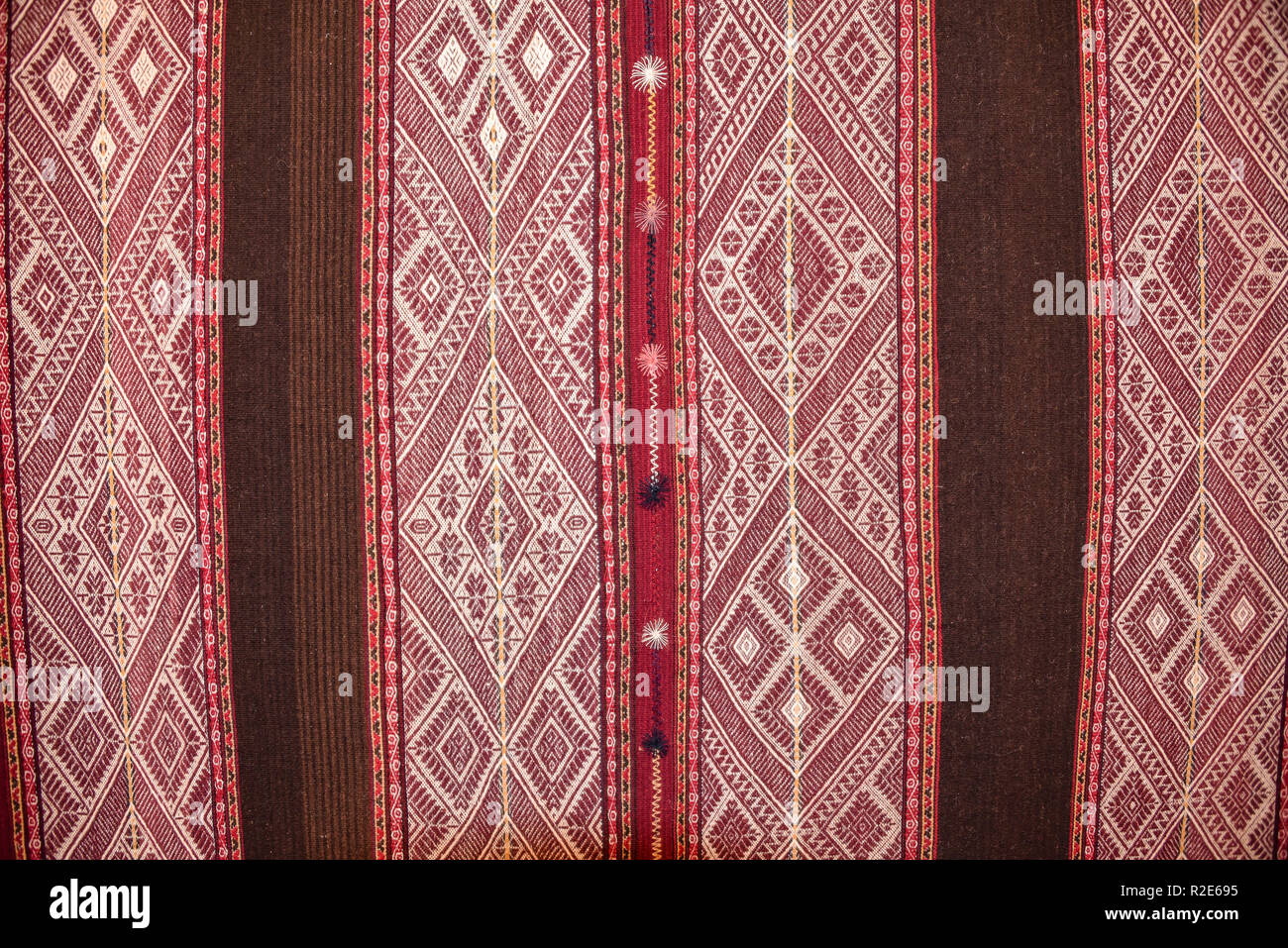 Close up of traditional Andean textile designs. Arequipa, Peru Stock ...