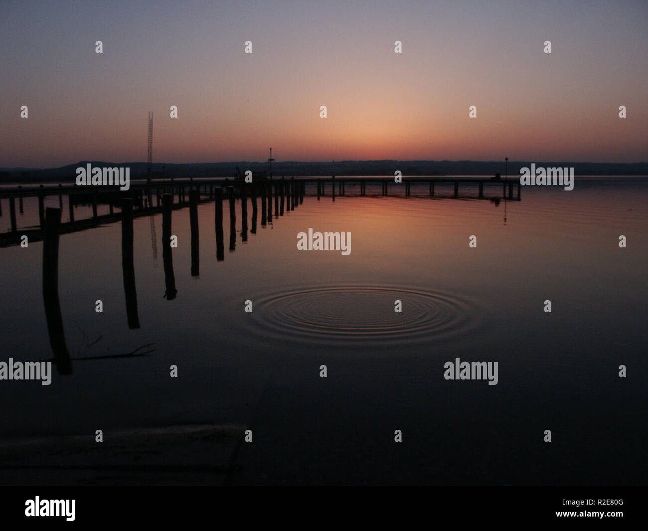 sunset on water Stock Photo - Alamy