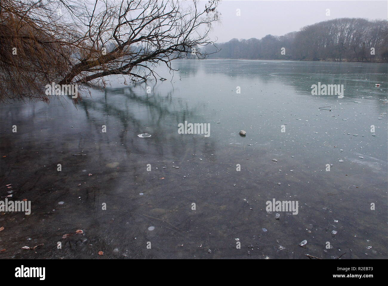Heavy cold spell hits Lyon, France Stock Photo - Alamy
