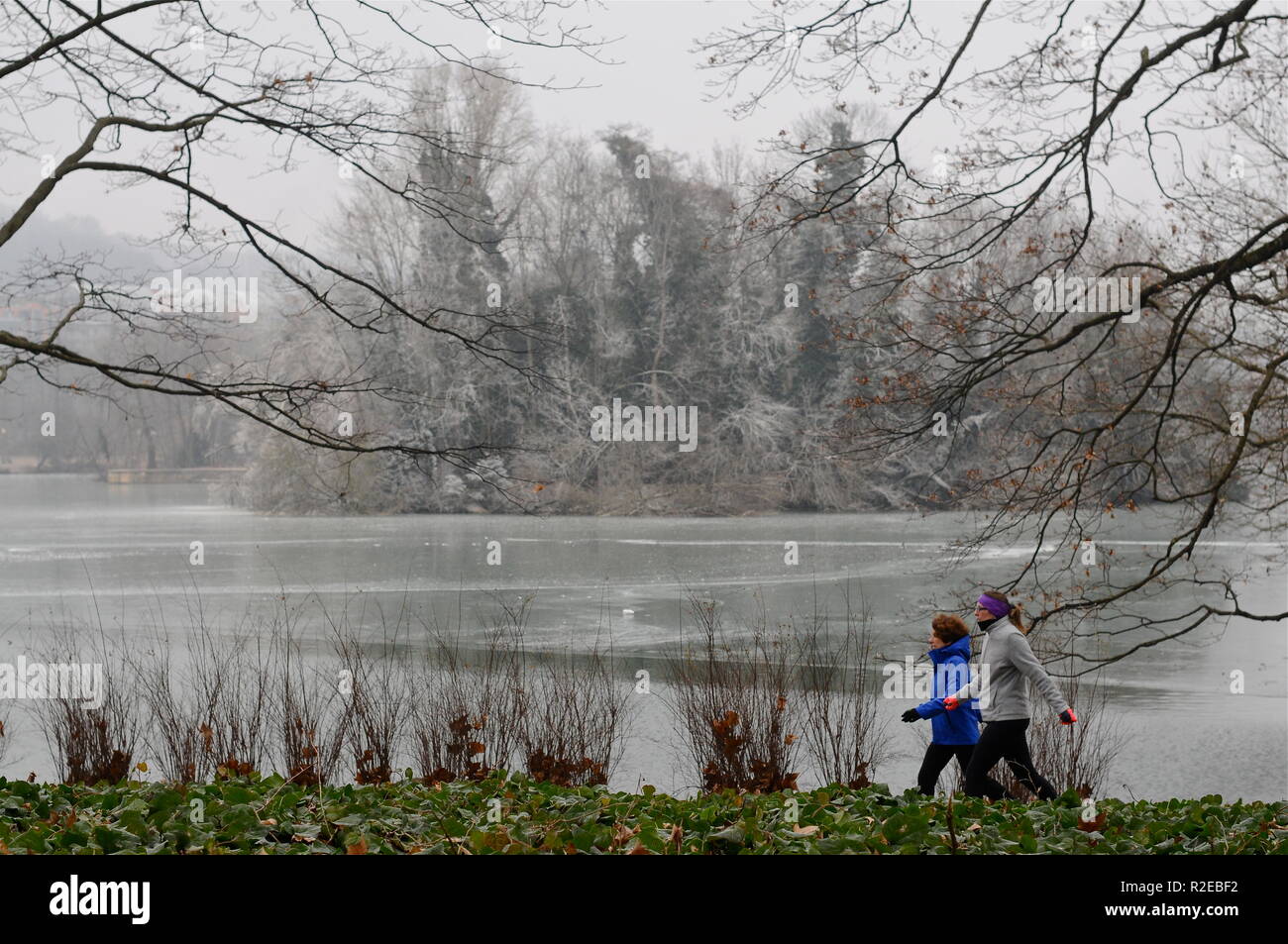 Heavy cold spell hits Lyon, France Stock Photo - Alamy