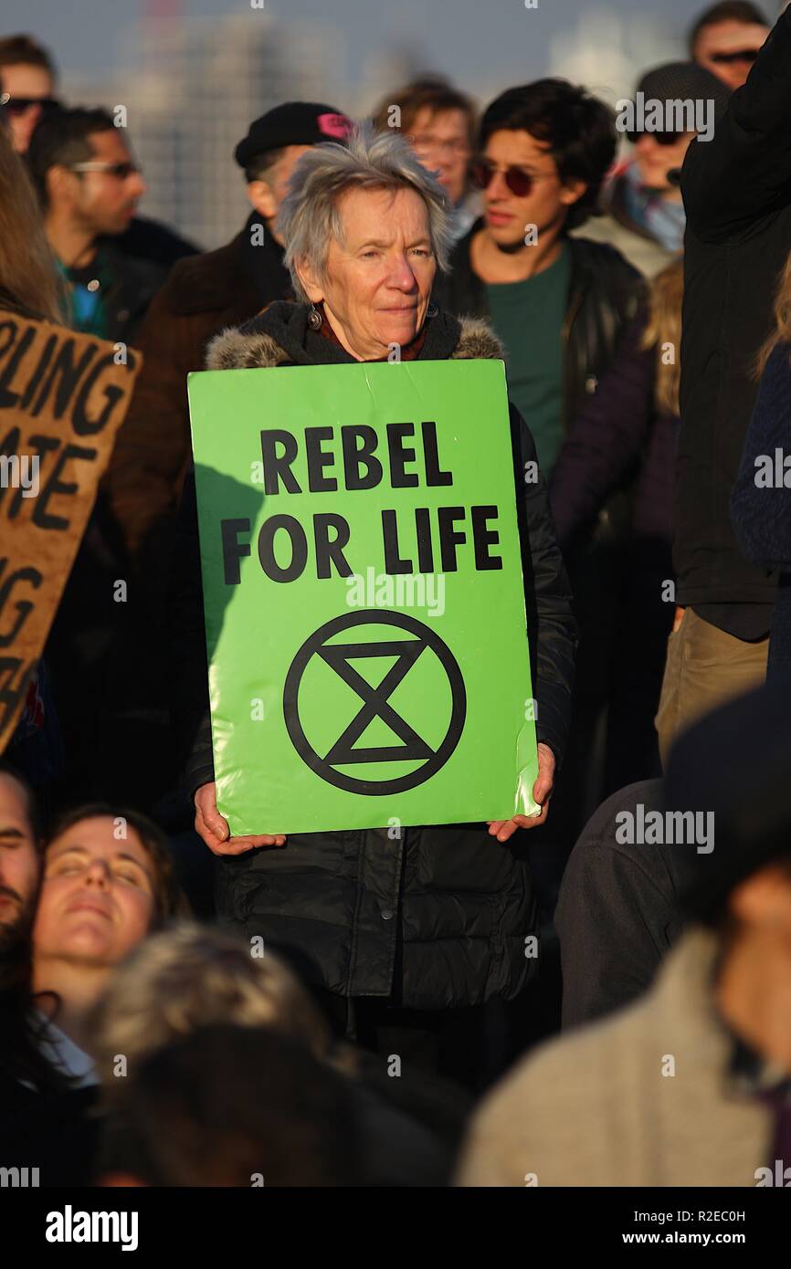 The Extinction Rebellion Campaign group protest on five major bridges ...