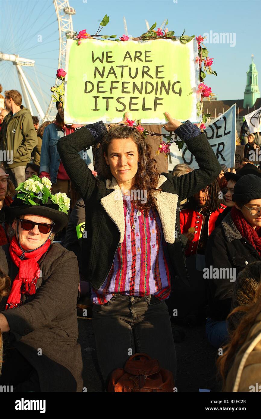 The Extinction Rebellion Campaign group protest on five major bridges ...