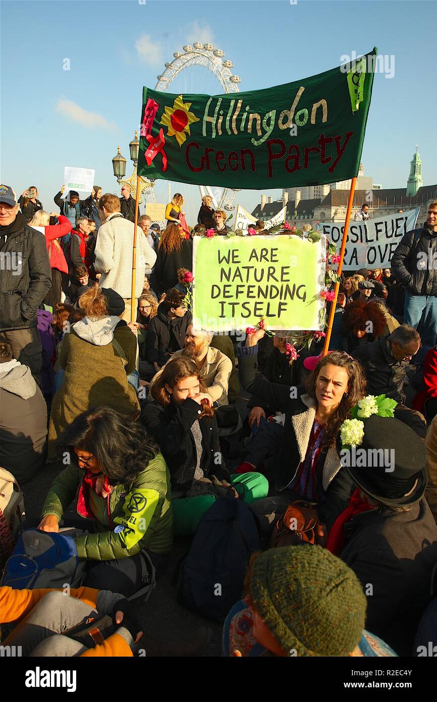 The Extinction Rebellion Campaign group protest on five major bridges ...