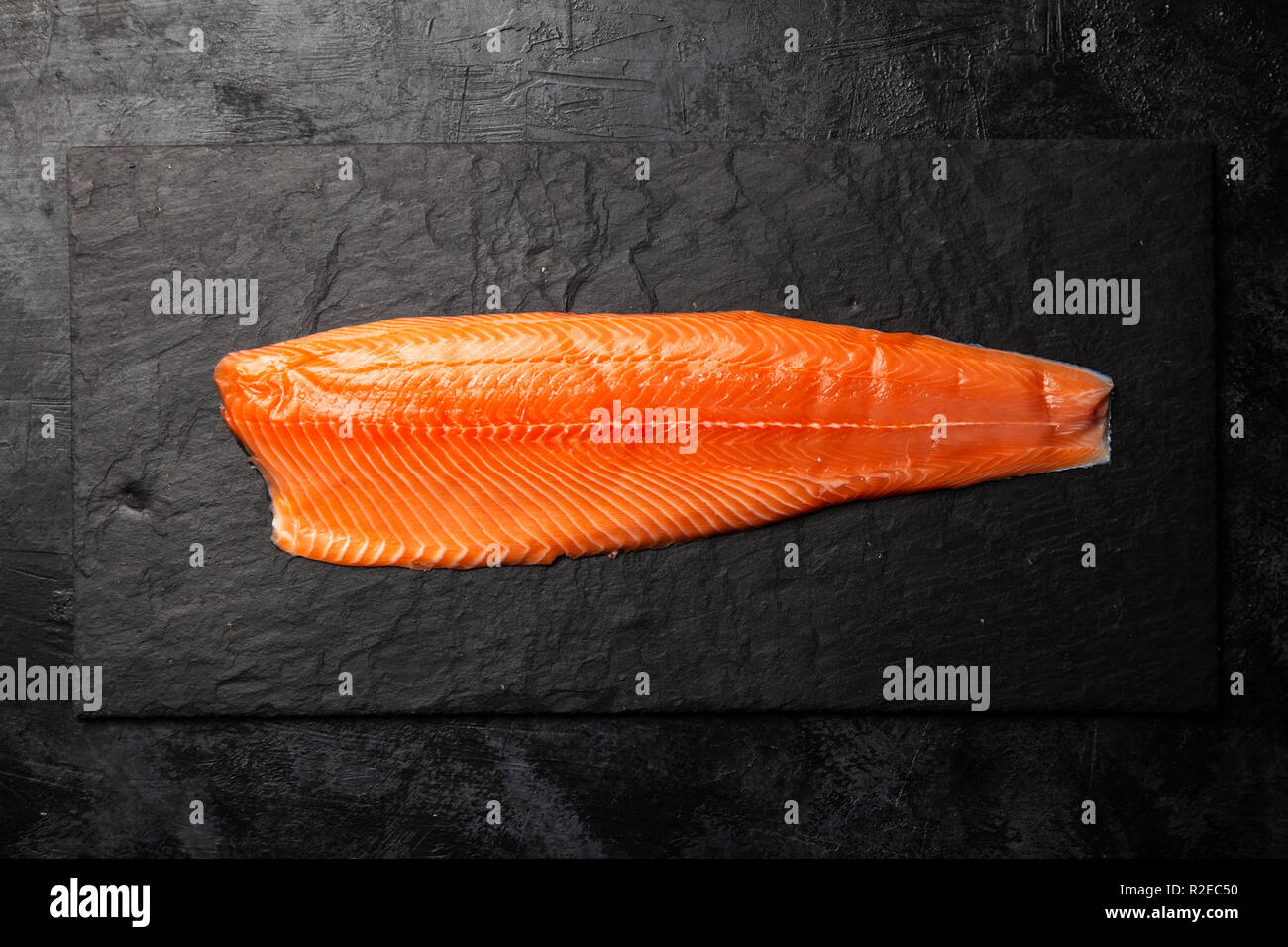 Salmon fish fillet Stock Photo - Alamy