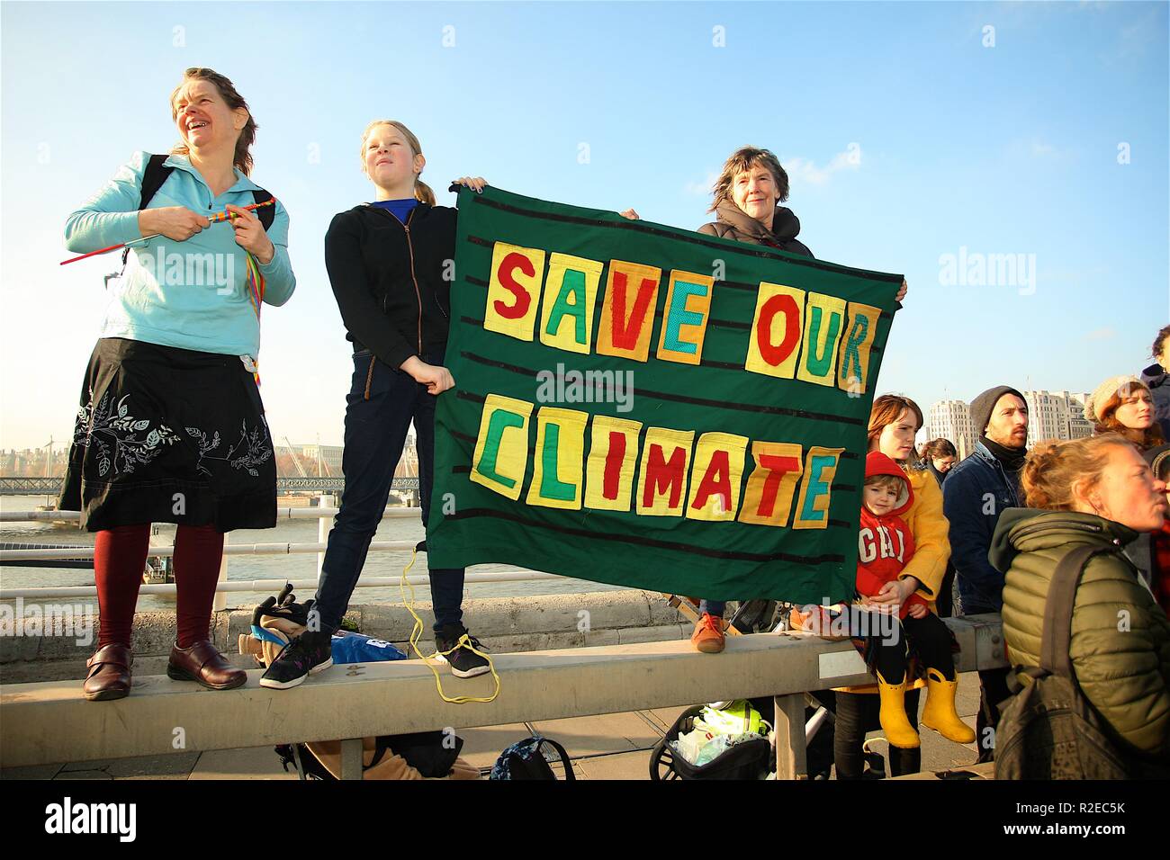 The Extinction Rebellion Campaign group protest on five major bridges ...