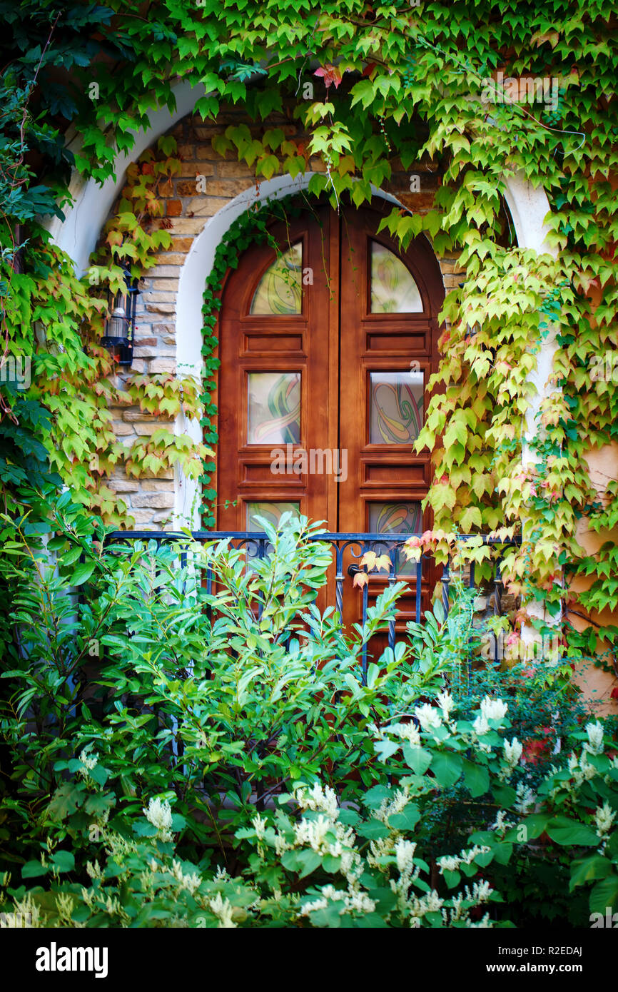 A beautiful box covered with leaves. Architecture, design Stock Photo ...