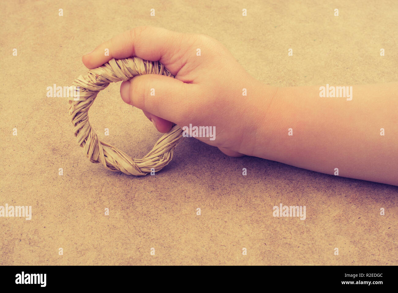 Straw ring in hand the view Stock Photo - Alamy