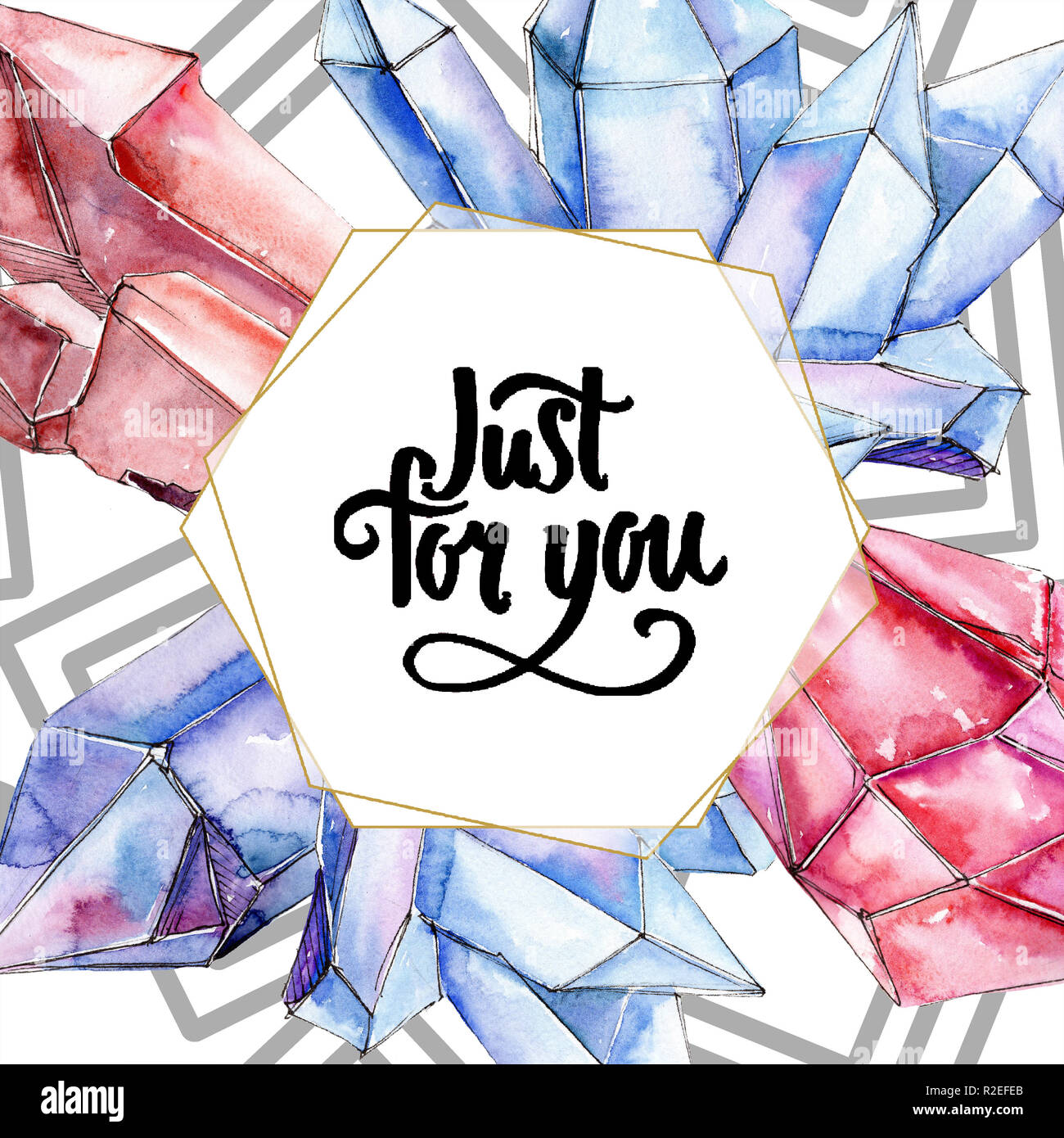 Red and blue diamond crystal mineral. Just for you handwriting monogram ...