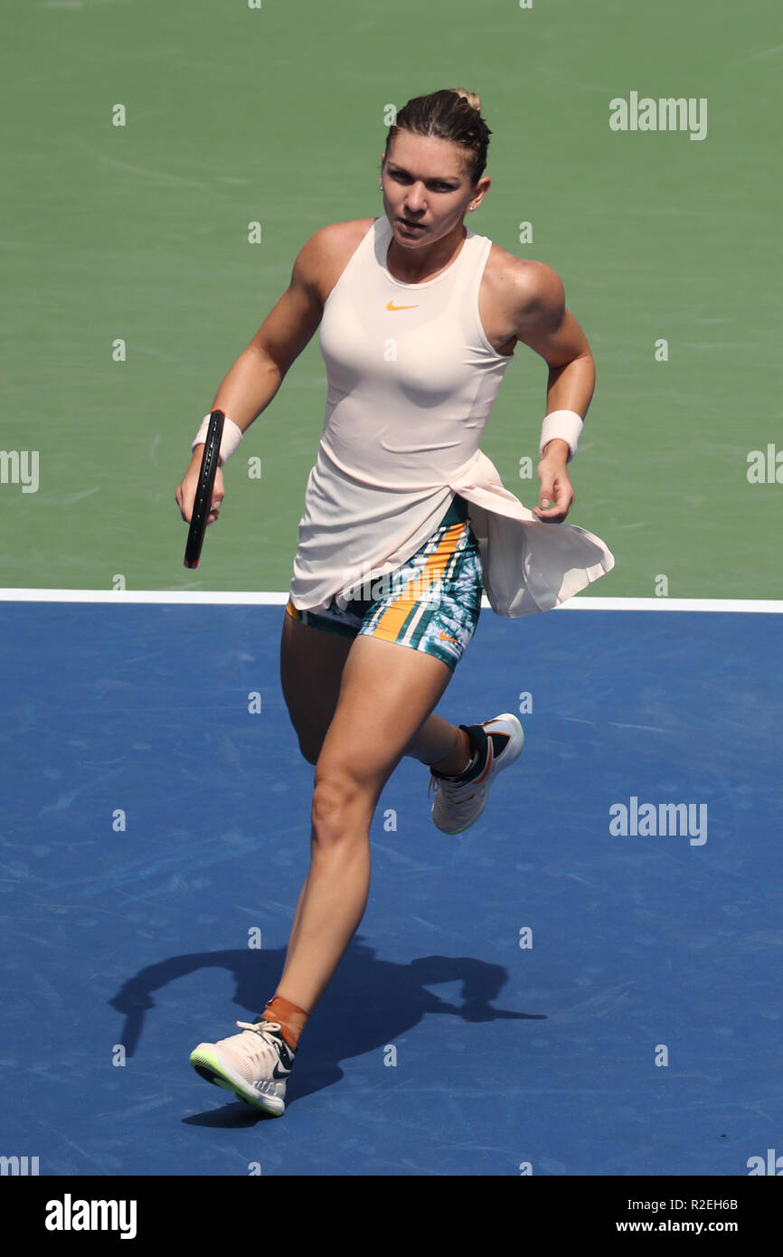 Grand Slam Champion Simona Halep of Romania in action during her 2018 ...