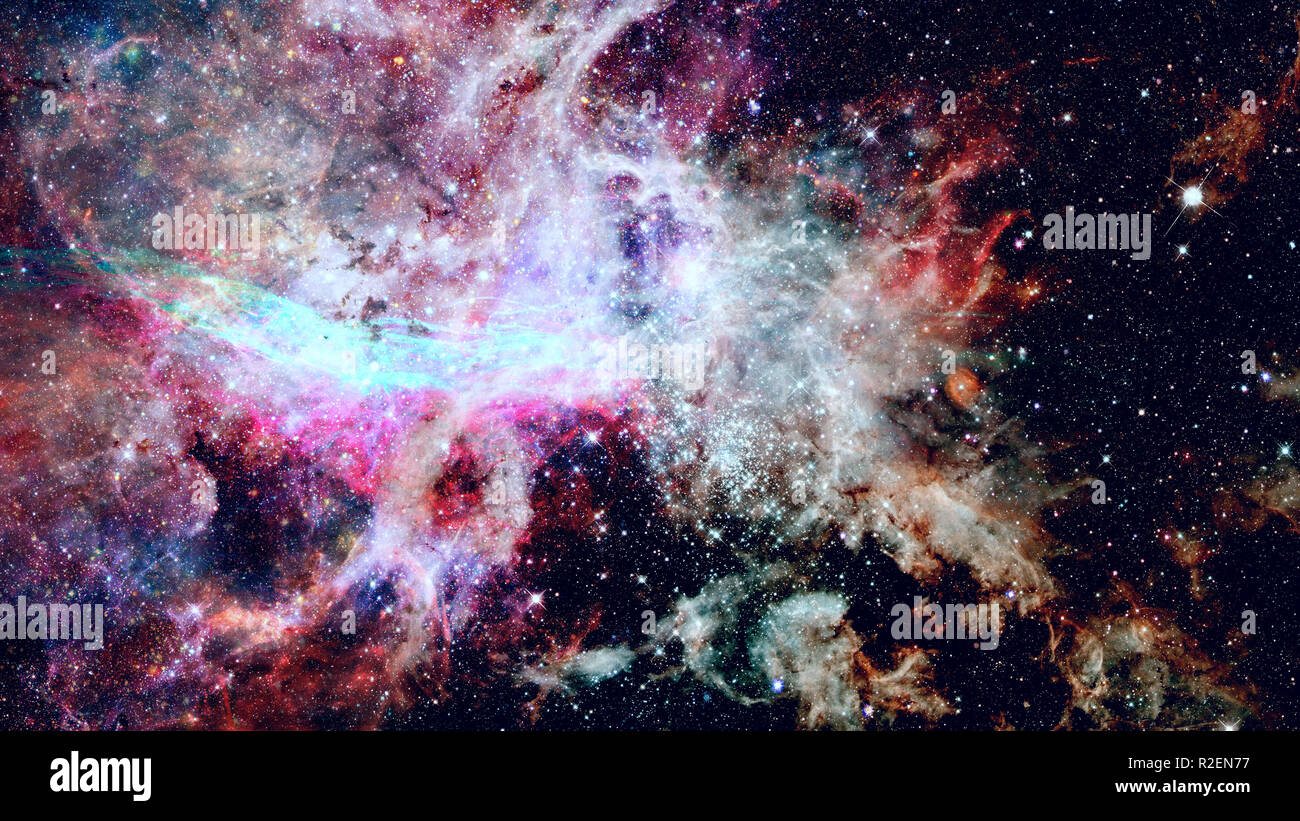 Nebula and galaxies in dark space. Open cluster. Elements of this image ...