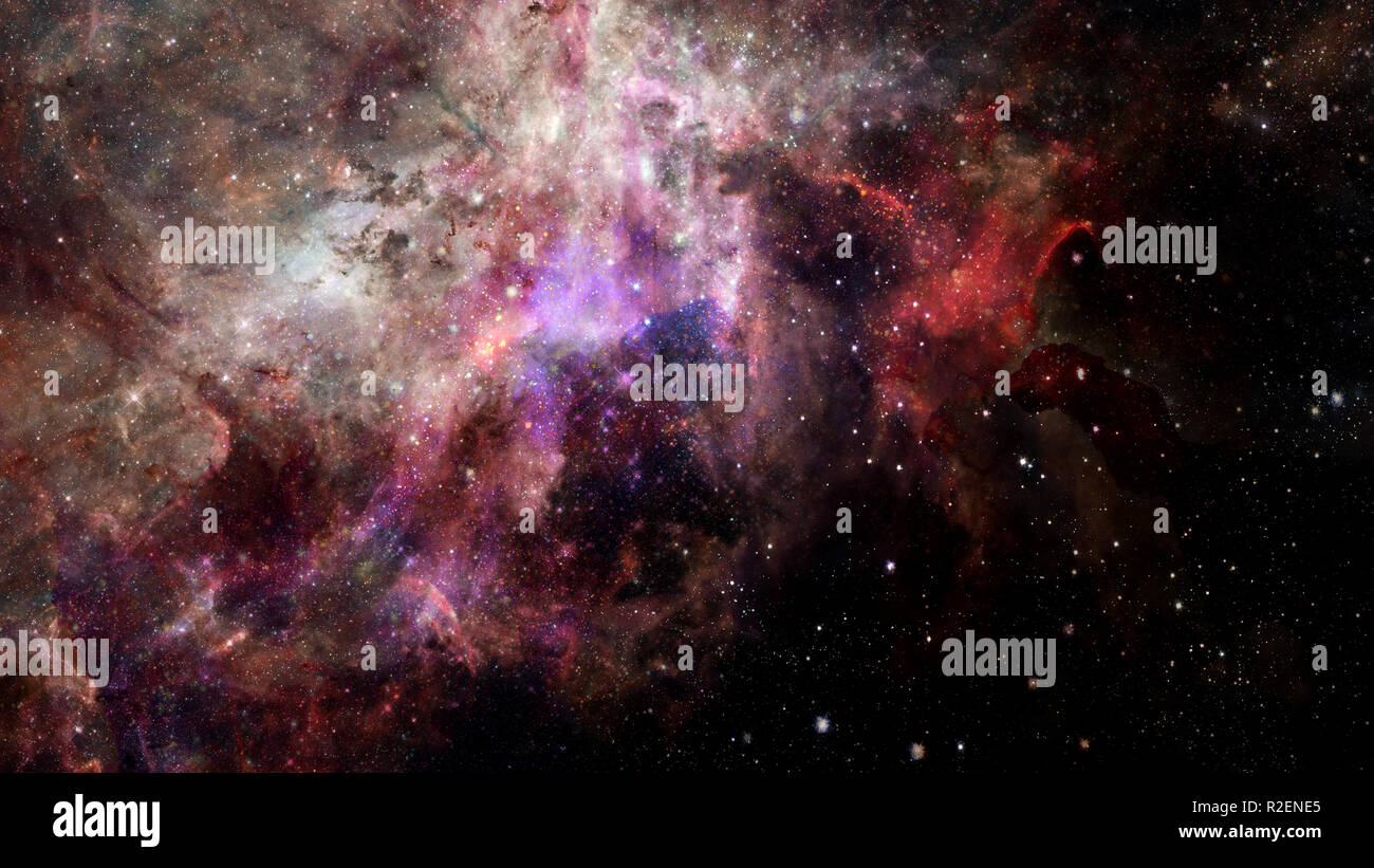 Abstract scientific background - galaxy and nebula in space. Elements ...