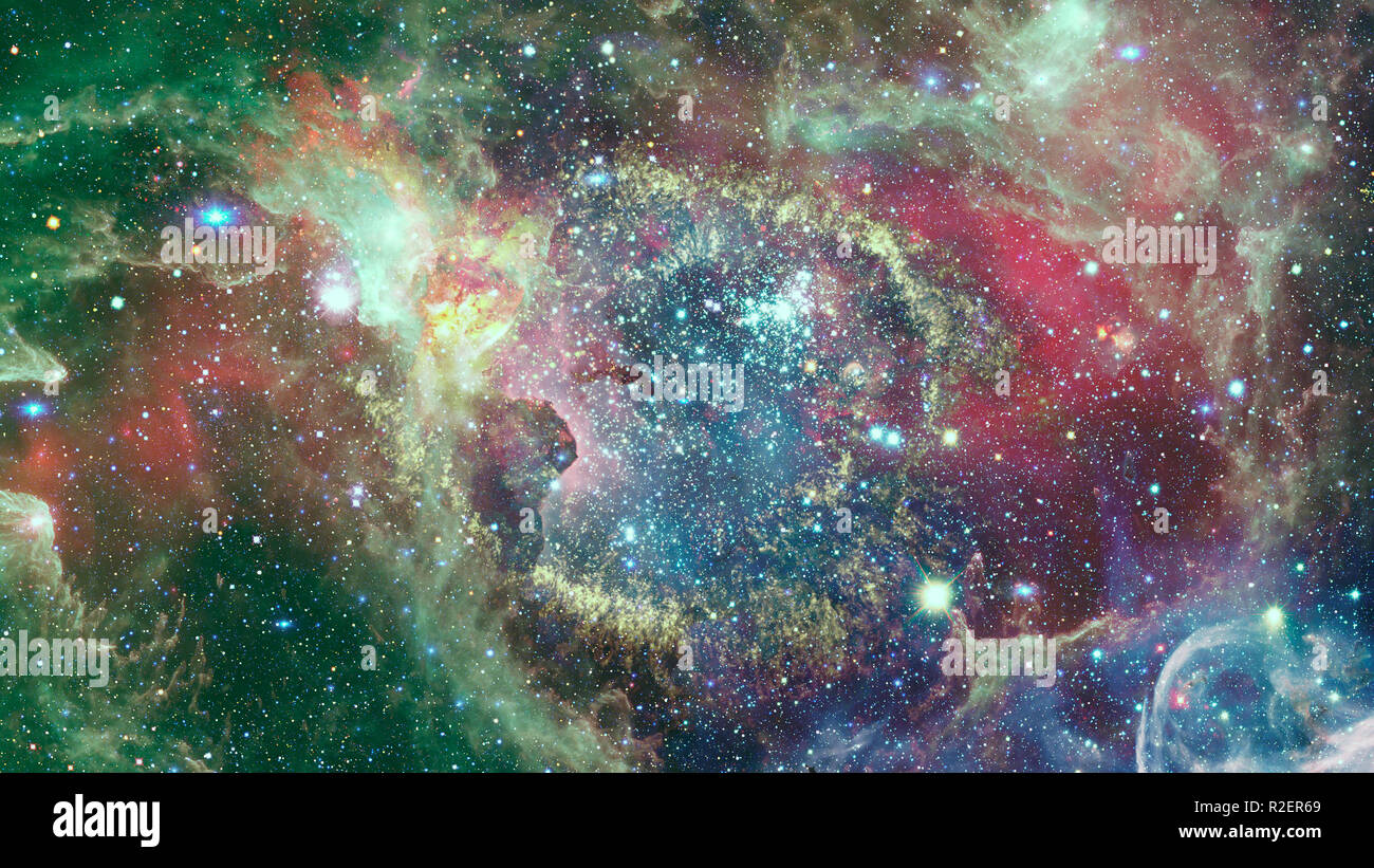 The Helix Nebula in deep space. Cosmic background. Elements of this ...