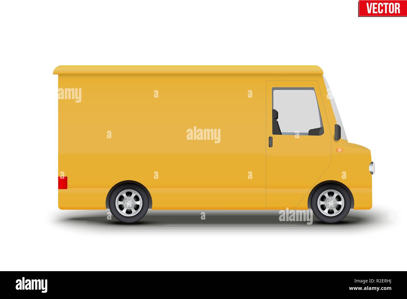 Yellow van side view Stock Vector Images - Alamy
