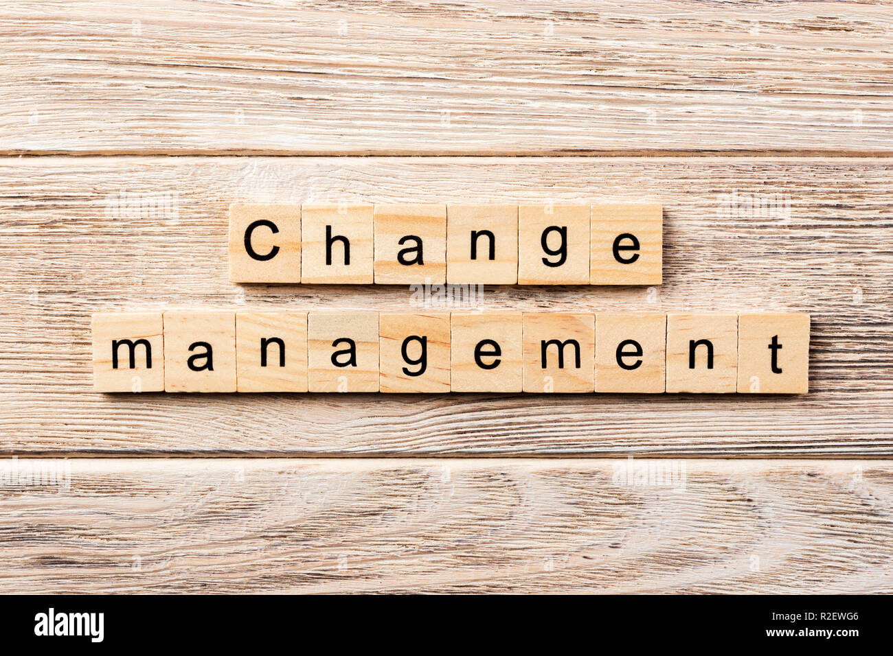 change management word written on wood block. change management text on ...