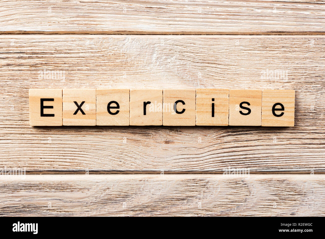 Exercise Word Written On Wood Block Exercise Text On Table Concept Exercise Word Written On Wood Block Exercise Text On Table Concept