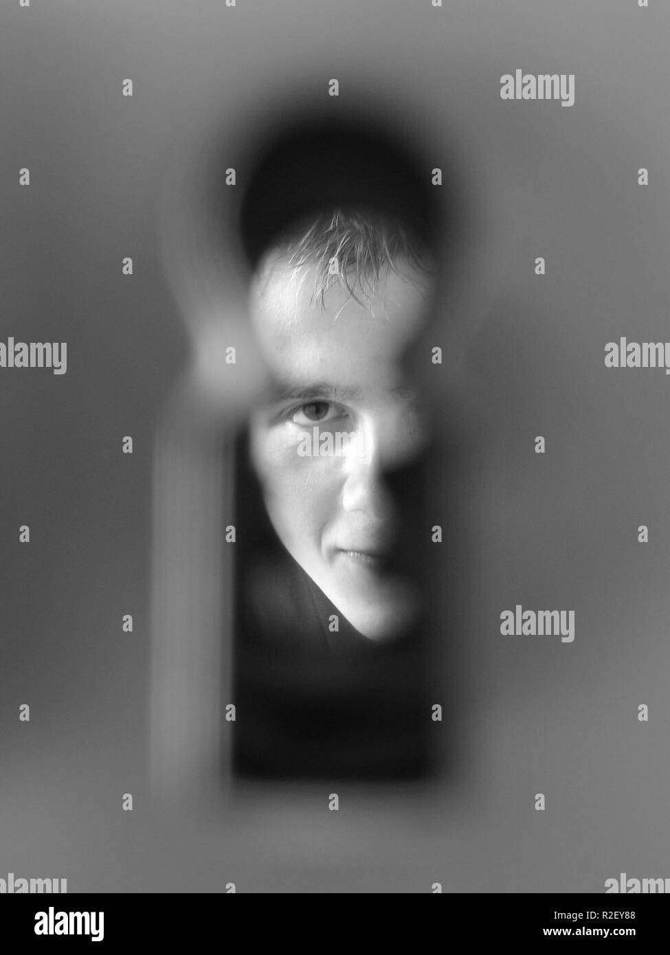 Keyhole view Black and White Stock Photos & Images - Alamy