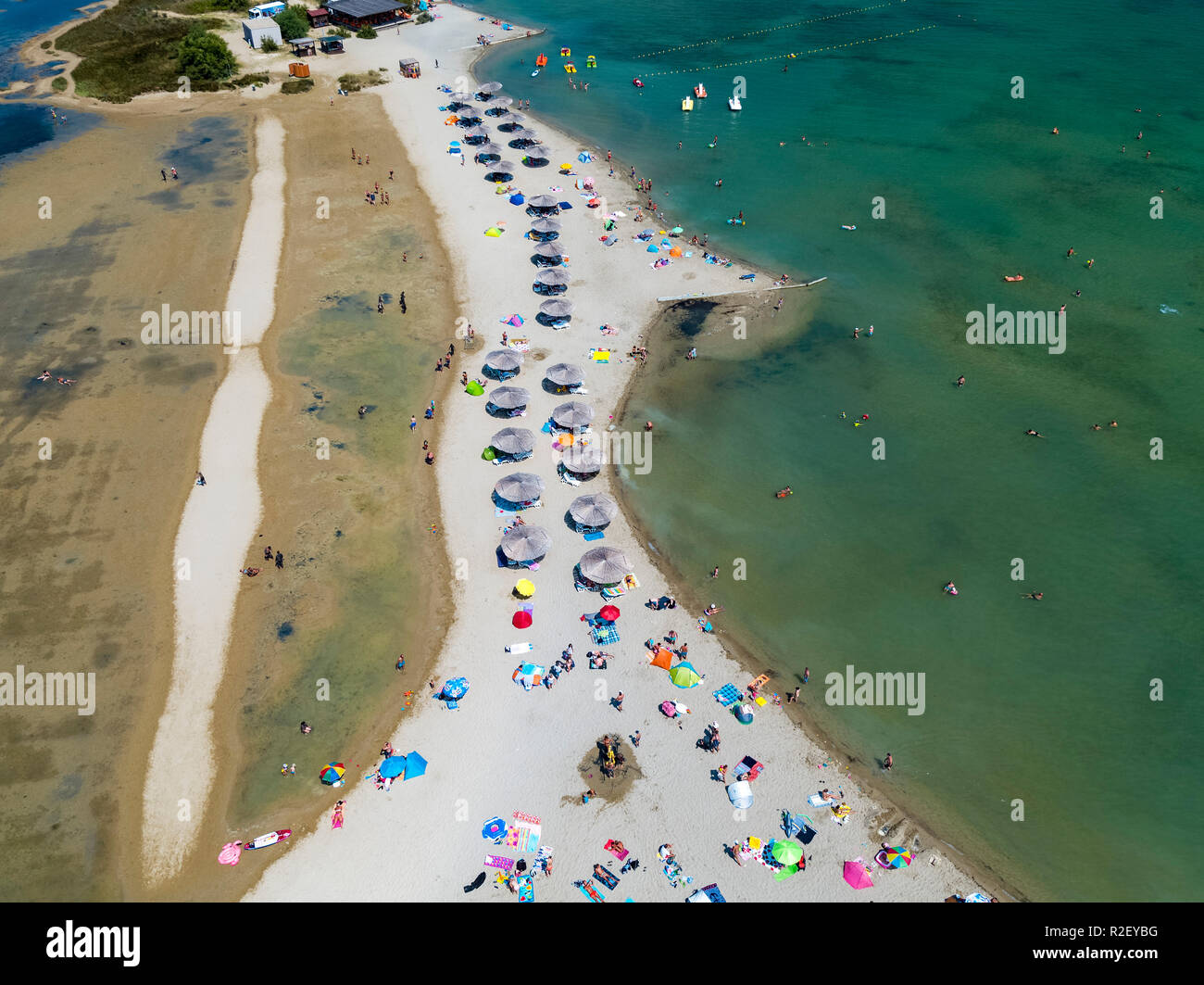 Aerial of the sandy beach Nin, Croatia Stock Photo - Alamy