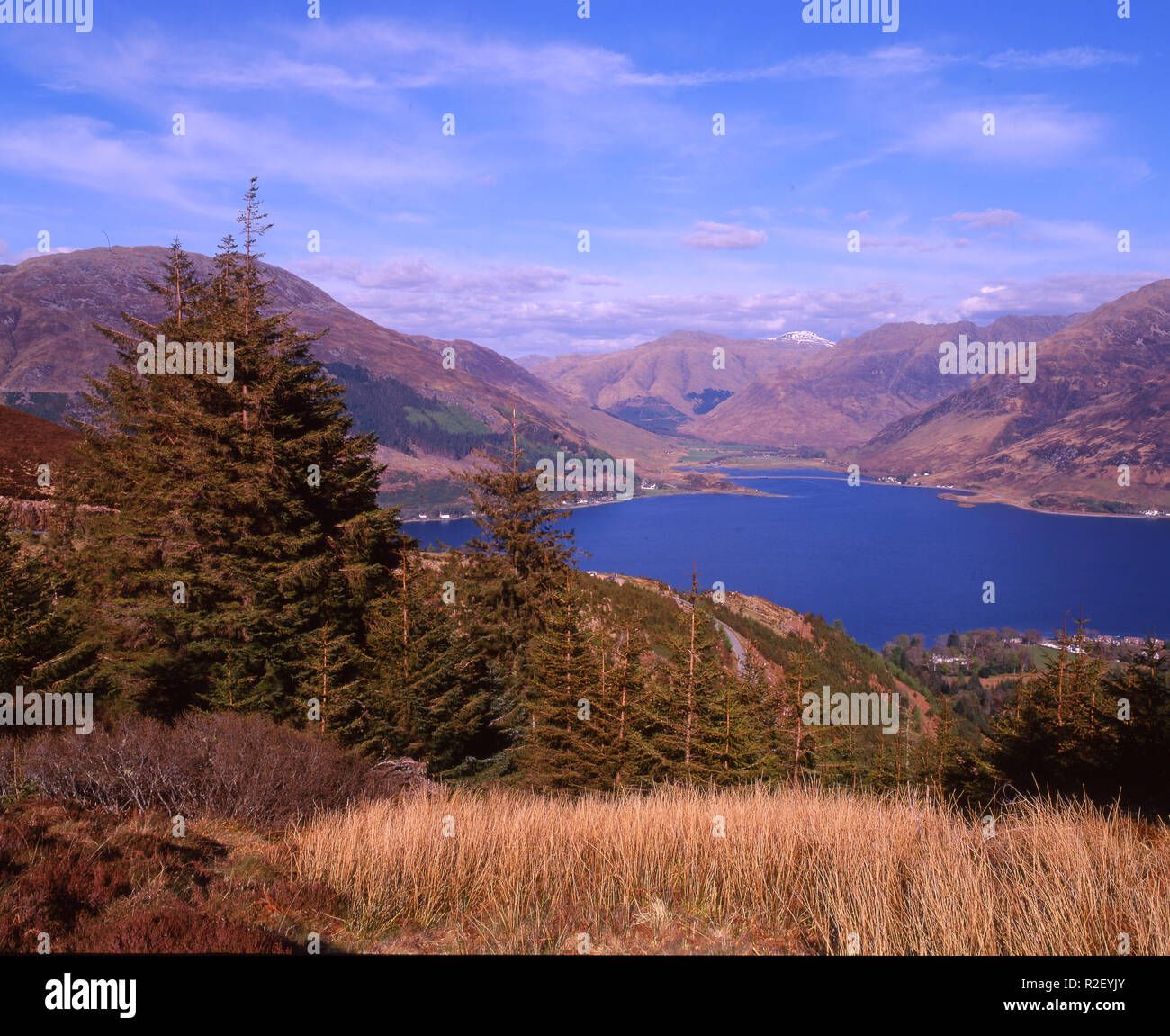 View overlooking Loch Duich from Mam Ratagan, West Highlands Stock ...