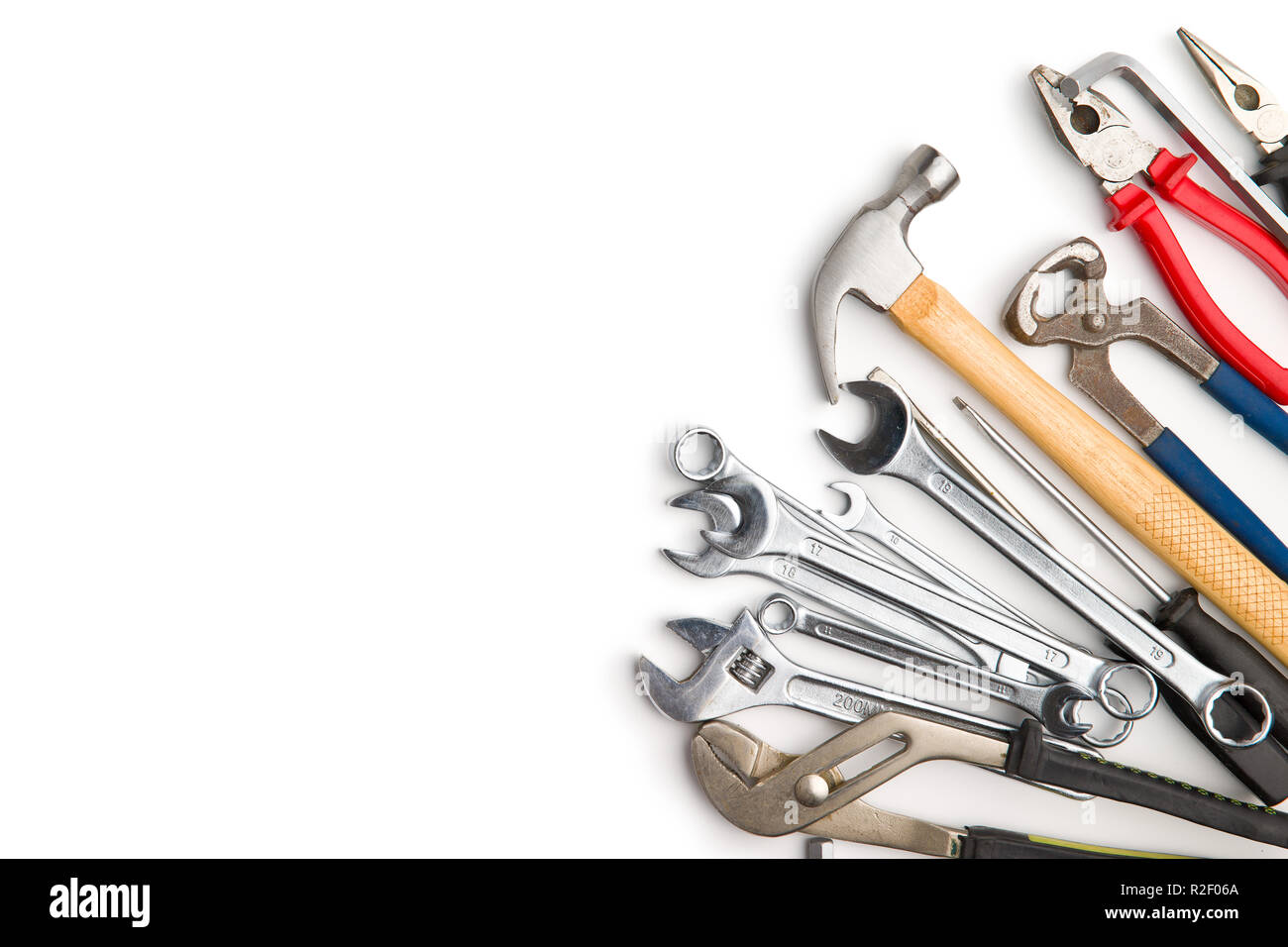 Set of tools. Hand tools for craftsmen isolated on white background ...