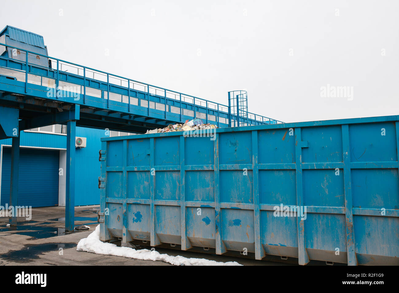 Container for waste storage at a waste processing plant for further ...