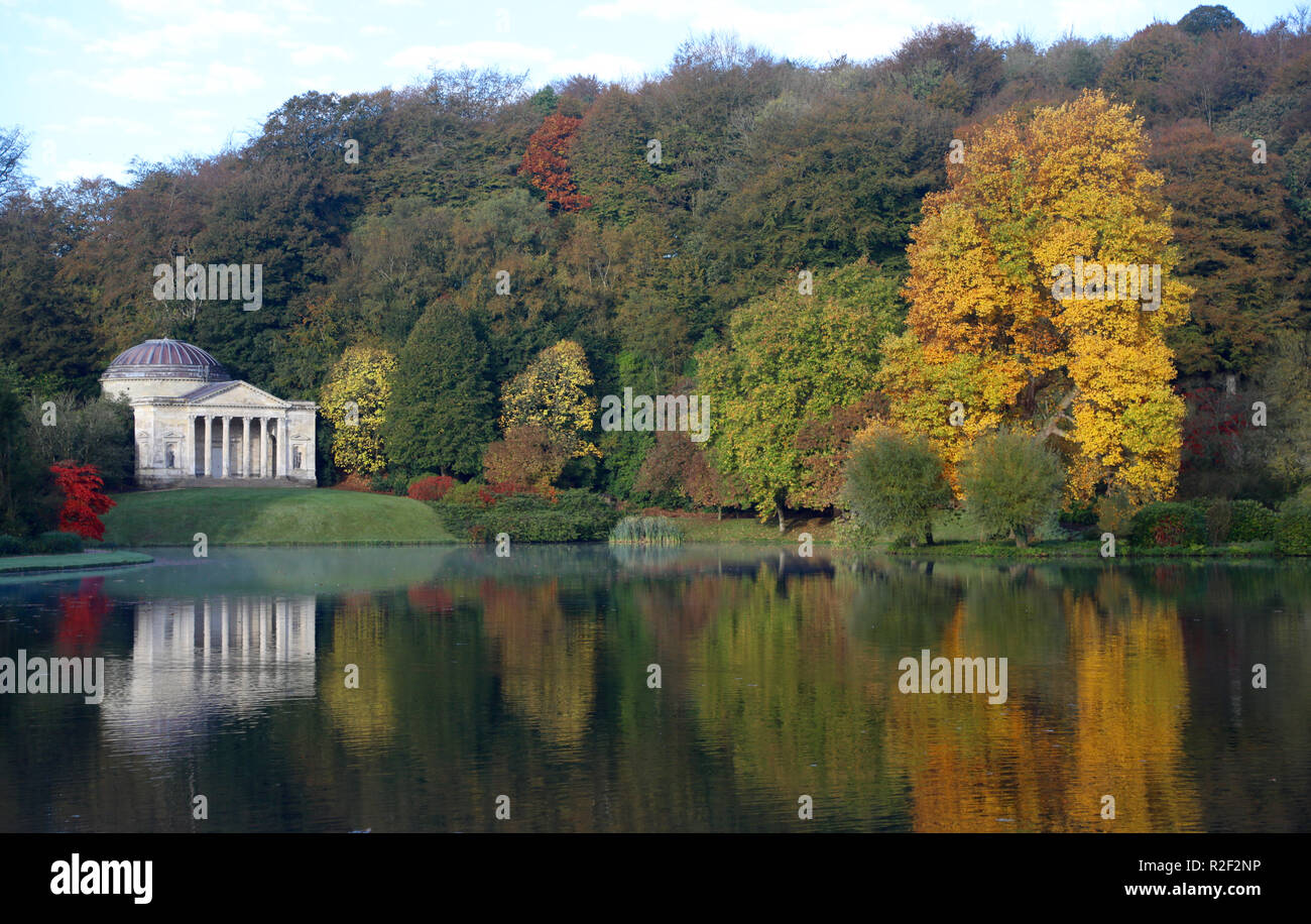Sunrise over Stourhead a 1,072-hectare estate at the source of the ...