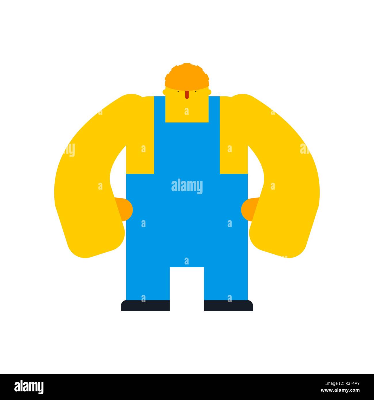 Cartoon builder. Construction Worker. Construction helmet and strong ...