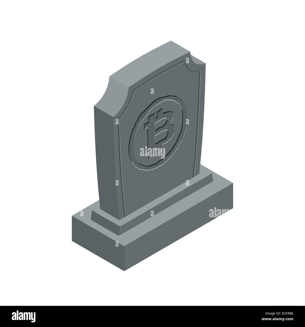 RIP bitcoin death. Tombstone for cryptocurrency. Gravestone electronic ...