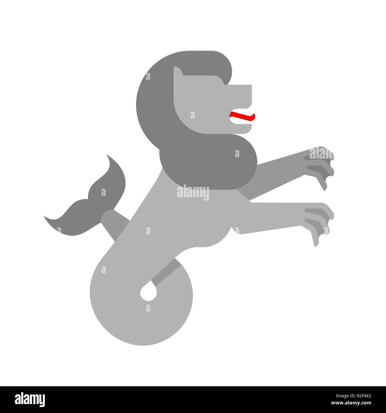 Sea lion Heraldic animal. Sea-lion with fishtail. Fantastic Beast ...