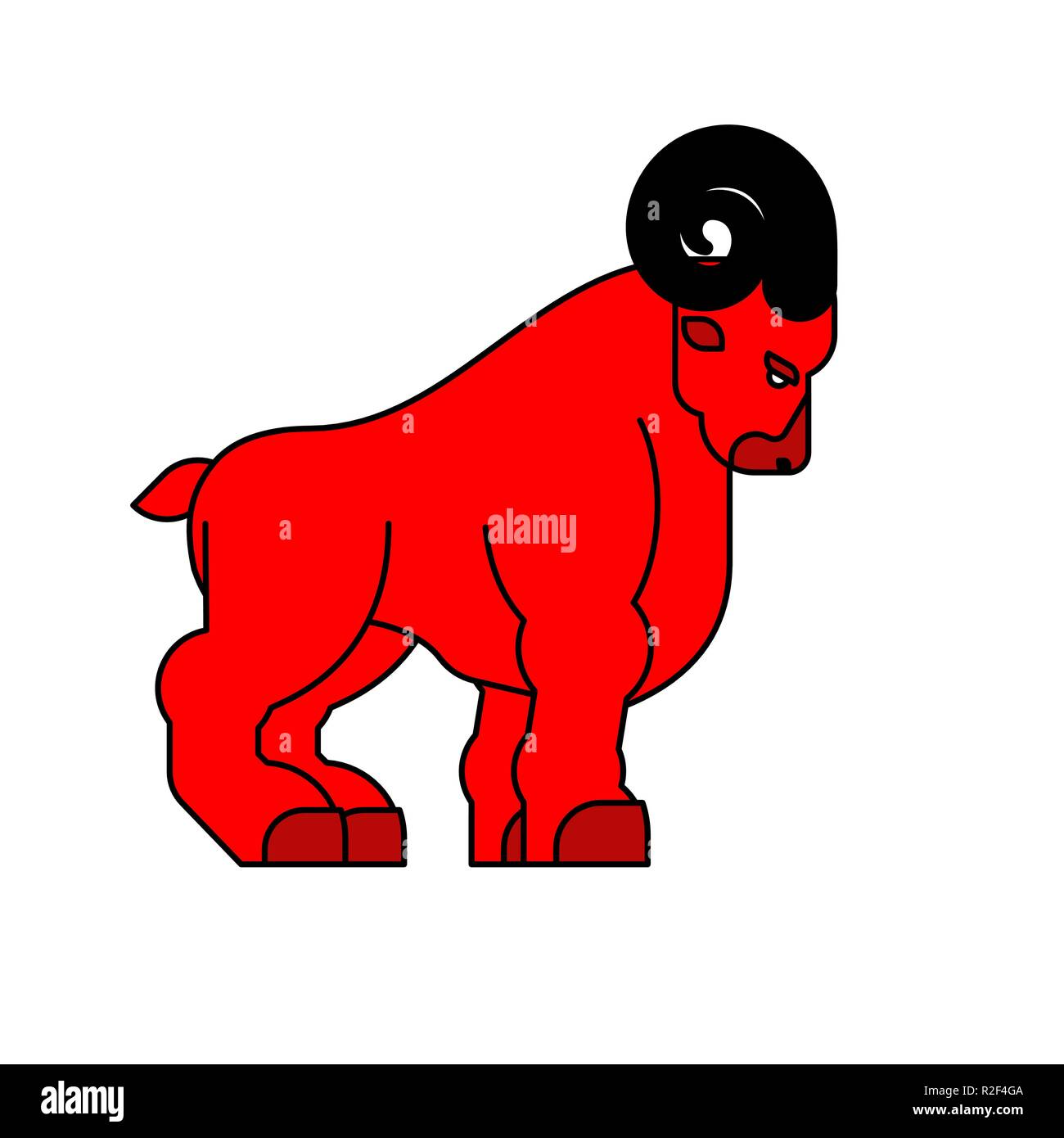 Red ram isolated. Horned sheep. Farm animal Stock Vector Image & Art ...