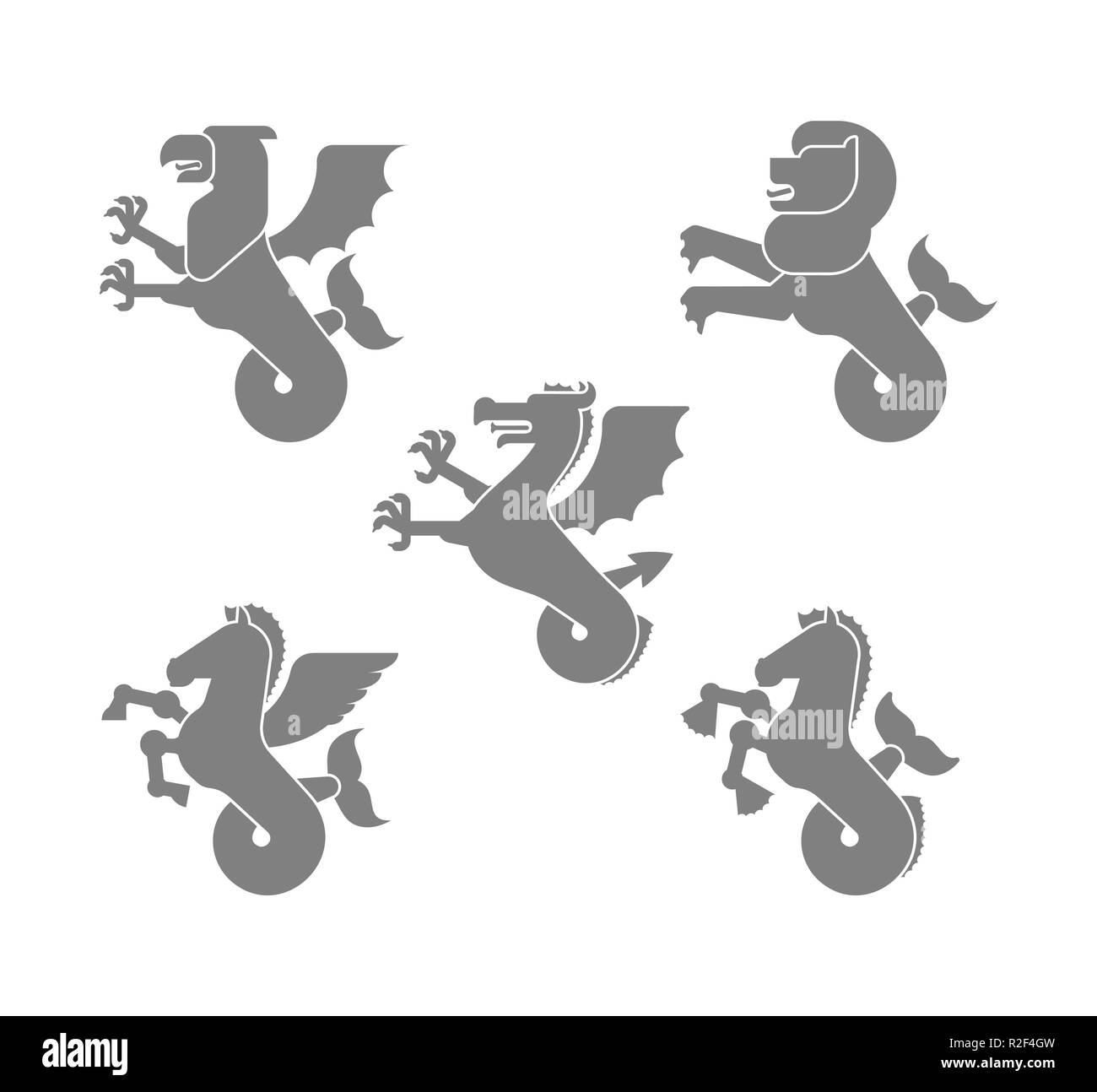 Wyvern coat of arms Black and White Stock Photos & Images - Alamy