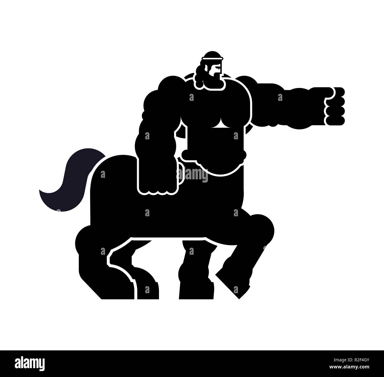 Centaur Heraldic animal silhouette. half-man half horse Fantastic Beast ...