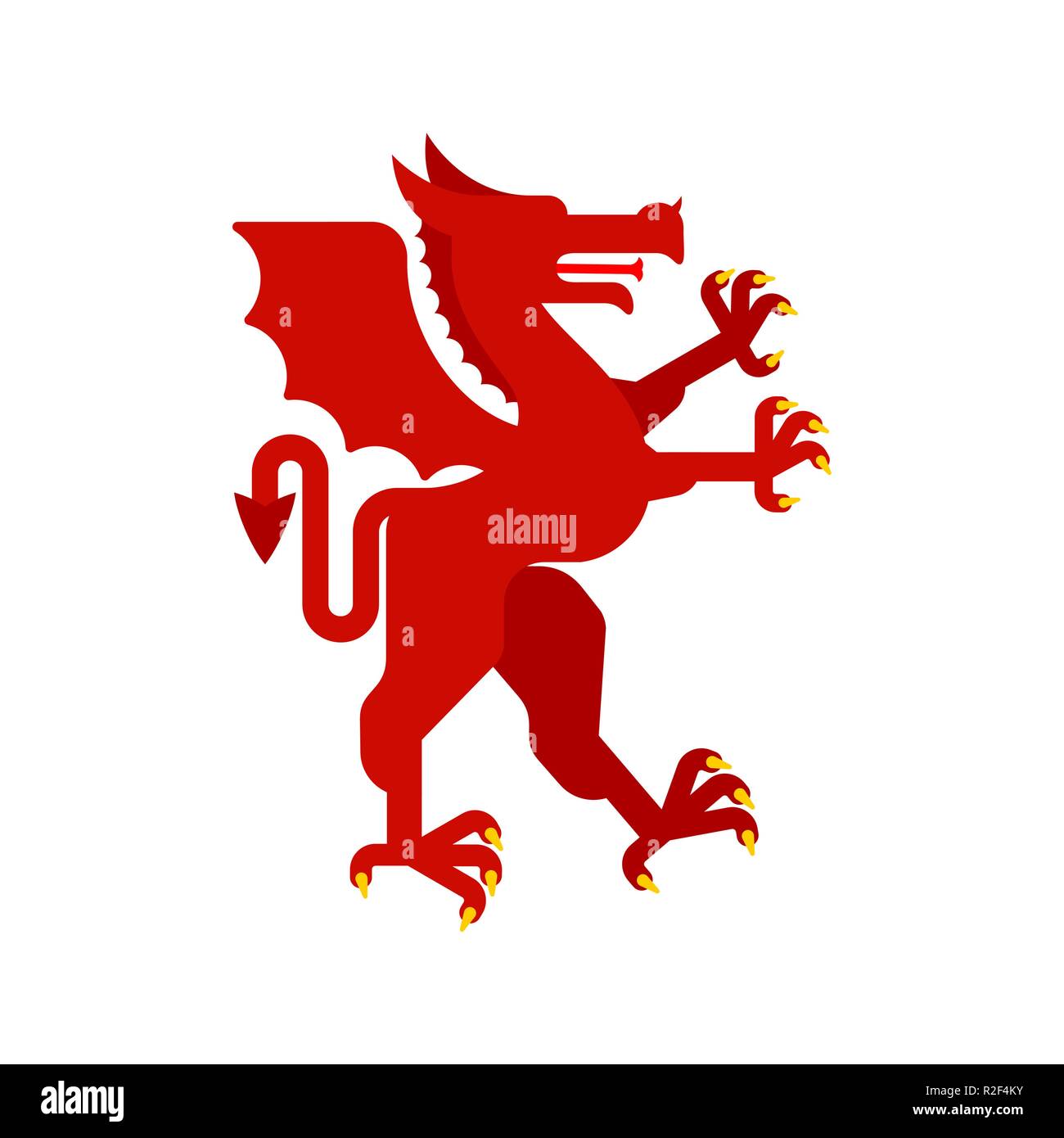 Dragon red Heraldic animal. Fantastic Beast. Monster for coat of arms ...