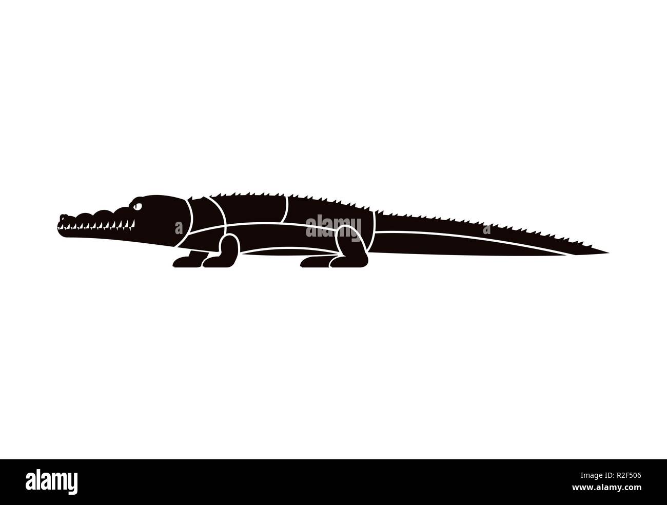 Cut of meat Crocodile. Alligator silhouette scheme lines of different ...