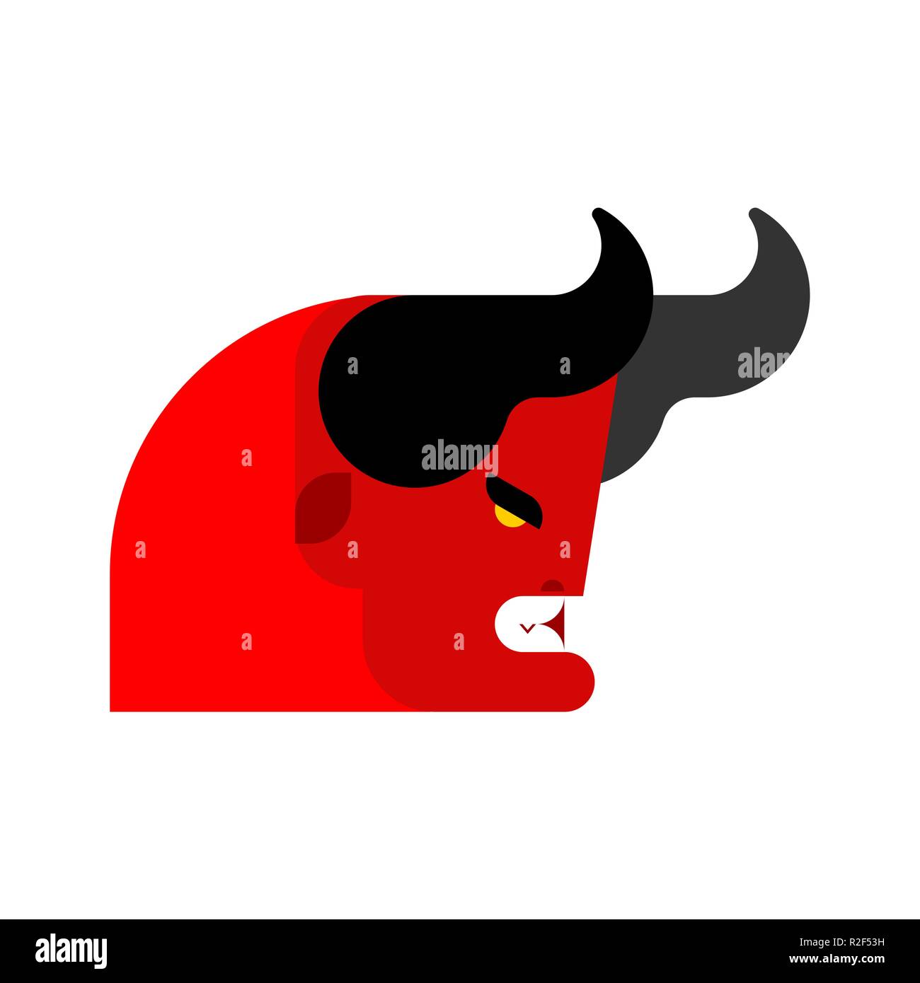 Beelzebub lord of darkness. Lucifer boss hell. Devil with horns head ...