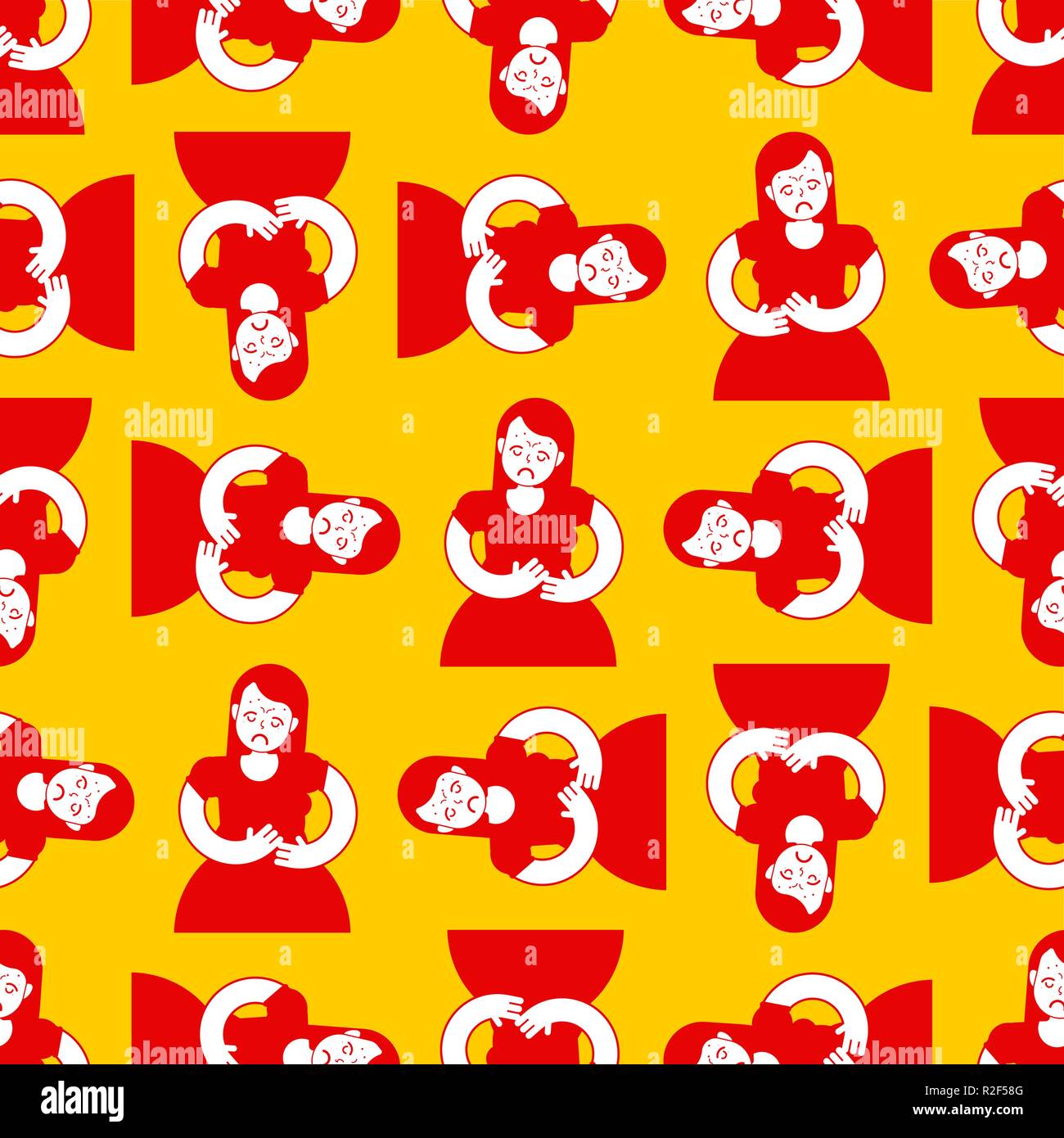 PMS pattern seamless. Menstrual pain girl background. Woman suffering ...