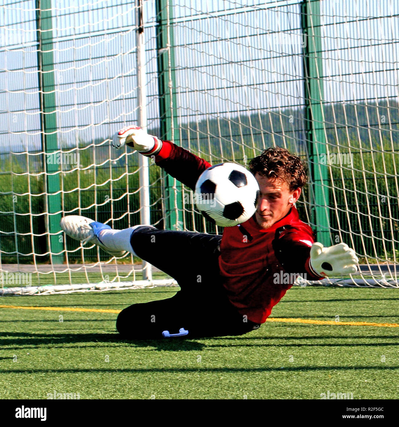goalkeeper and ball ii Stock Photo - Alamy