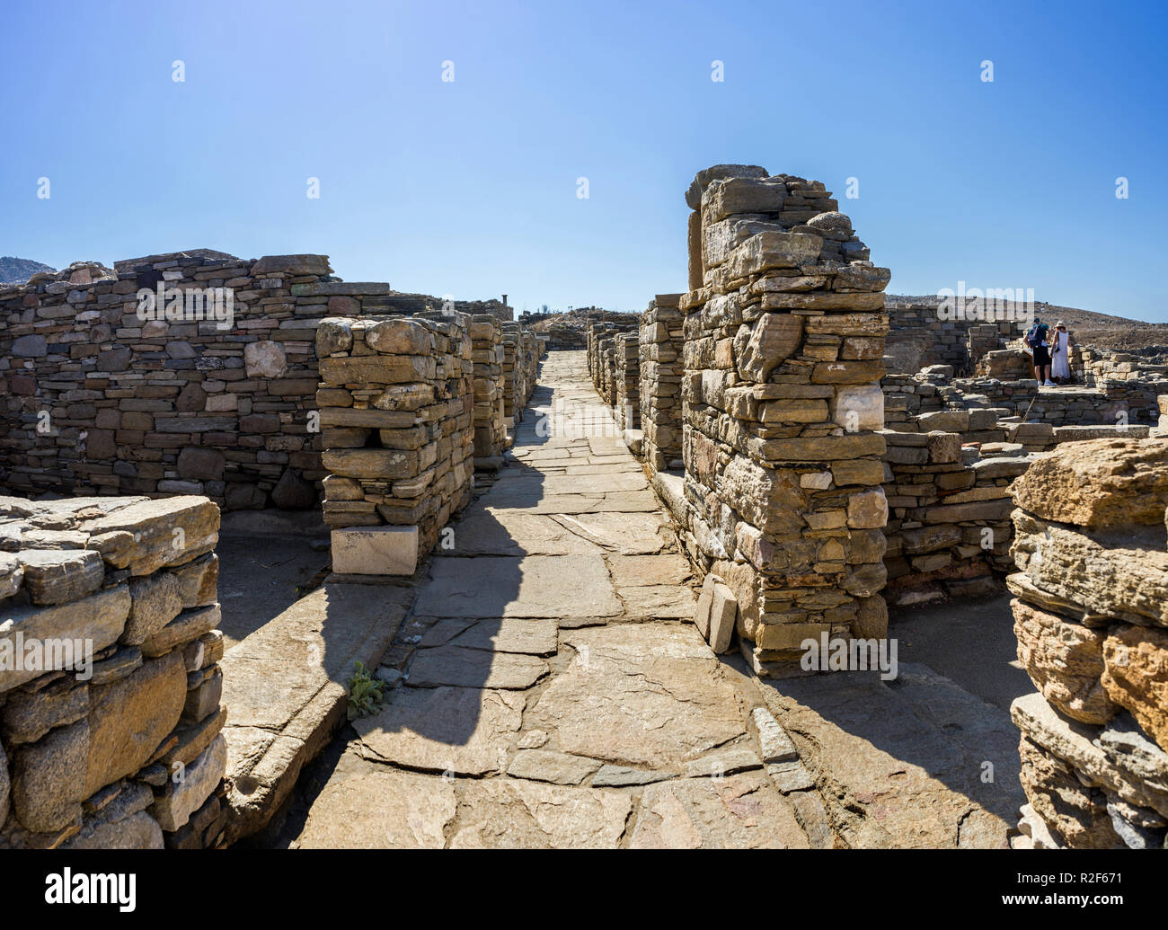 Ancient ruins at the Greek island of Delos. The place of birth of god ...