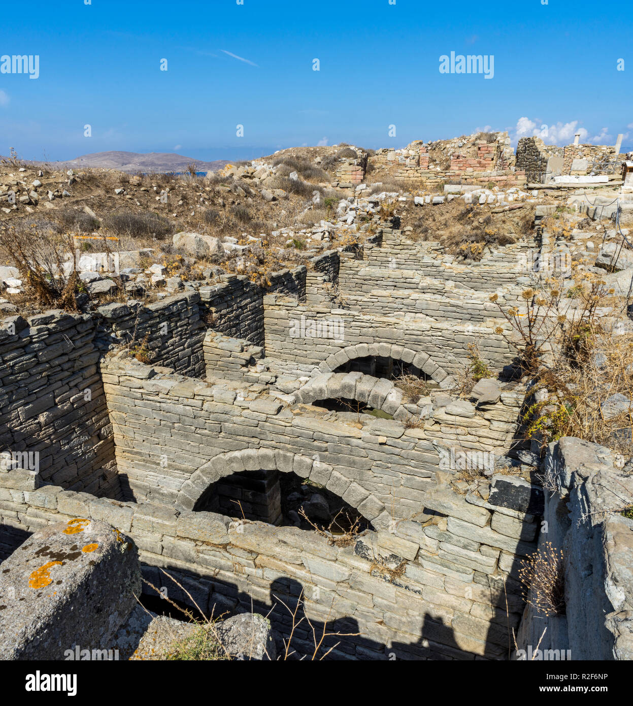 The underground aqueduct at the Greek island of Delos, bith place of ...