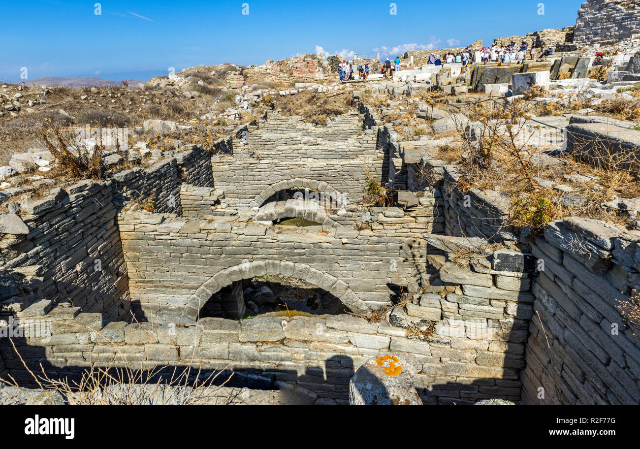 The underground aqueduct at the Greek island of Delos, bith place of ...